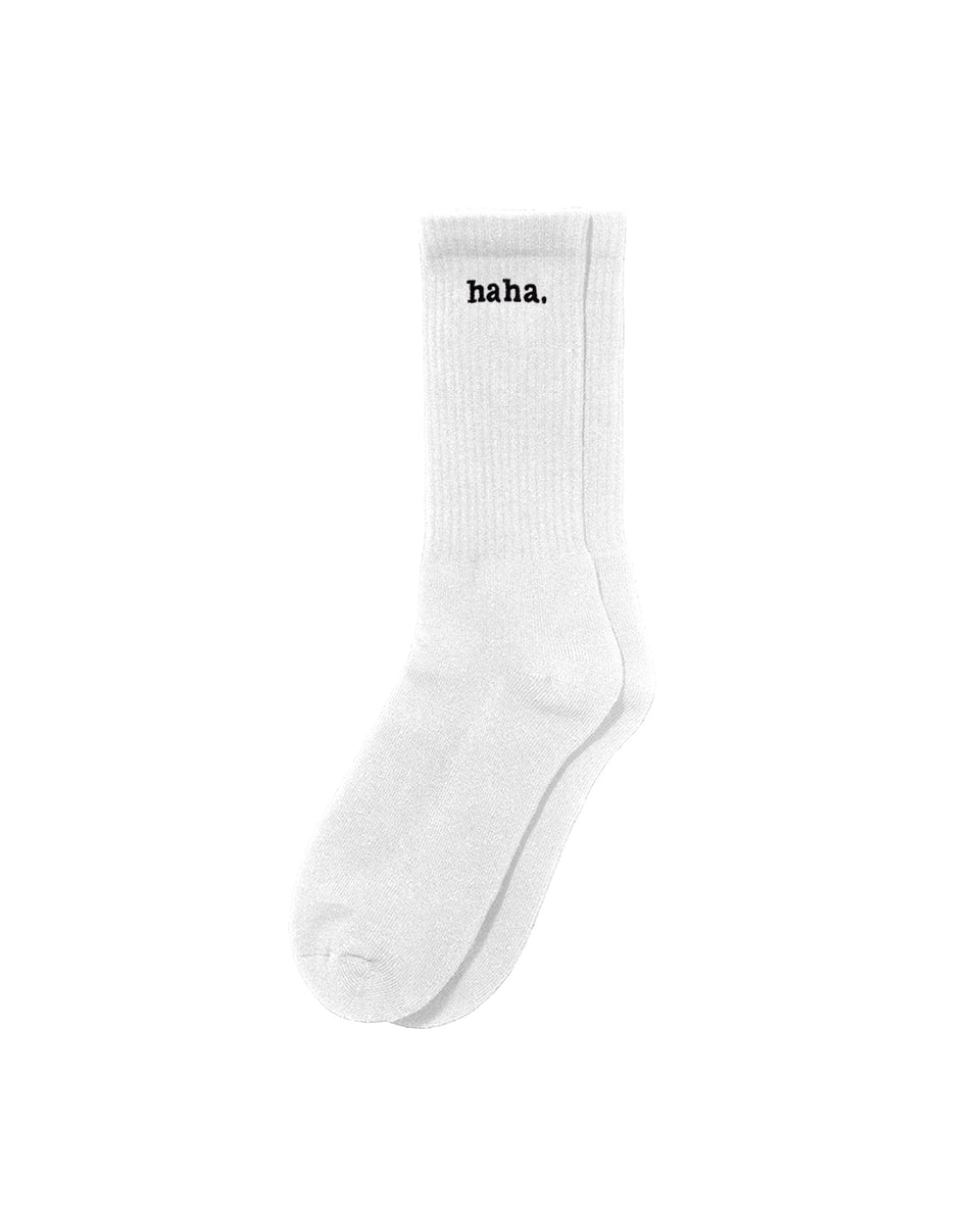 Haha Socks White – Merch by Average Rob